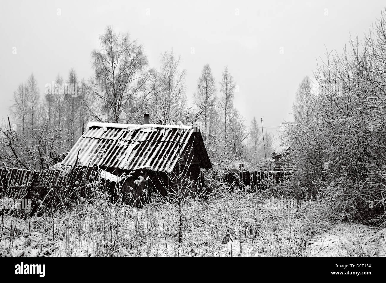 old rural house in snow Stock Photo - Alamy