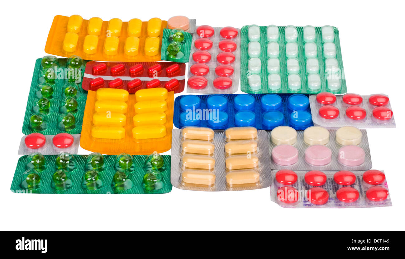 Close up blister packs Cut Out Stock Images & Pictures - Alamy