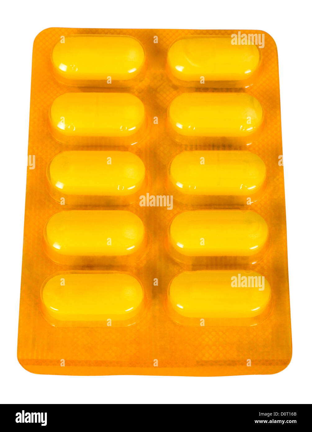 Yellow tablets pack Cut Out Stock Images & Pictures - Alamy