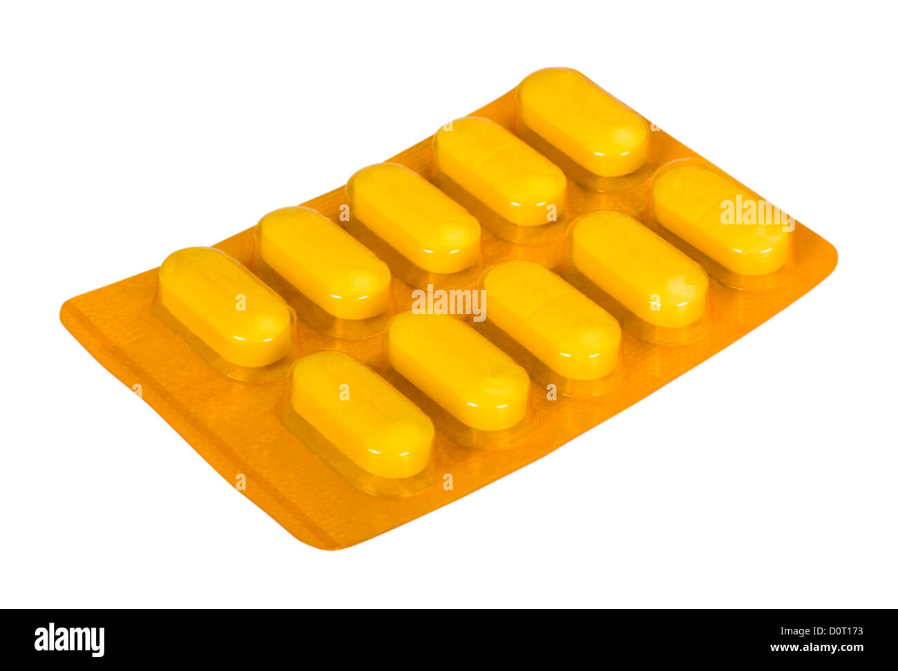 Yellow tablets pack Cut Out Stock Images & Pictures - Alamy