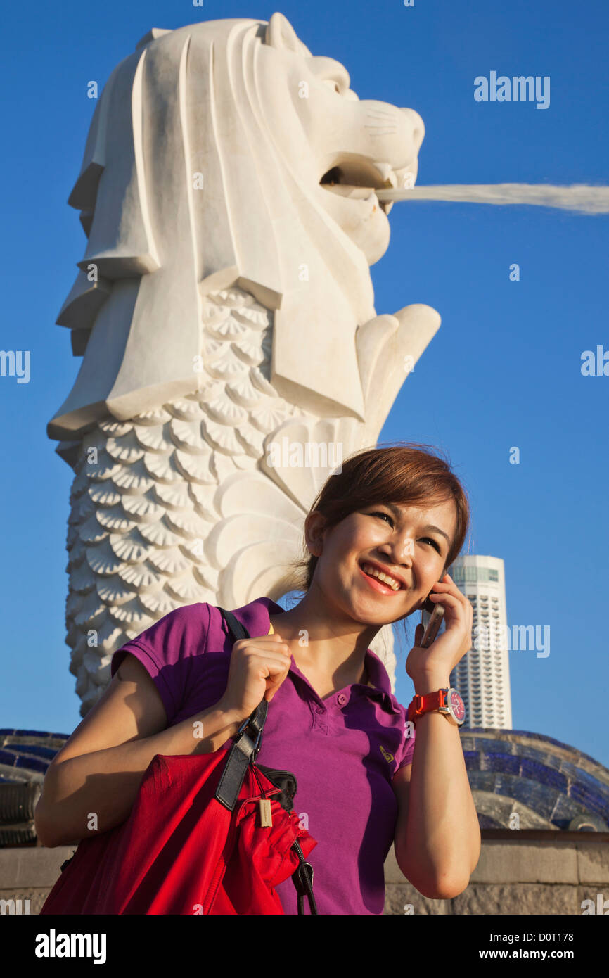 Asia, Singapore, Merlion Statue, Merlion, Tourist, Asian Tourist ...