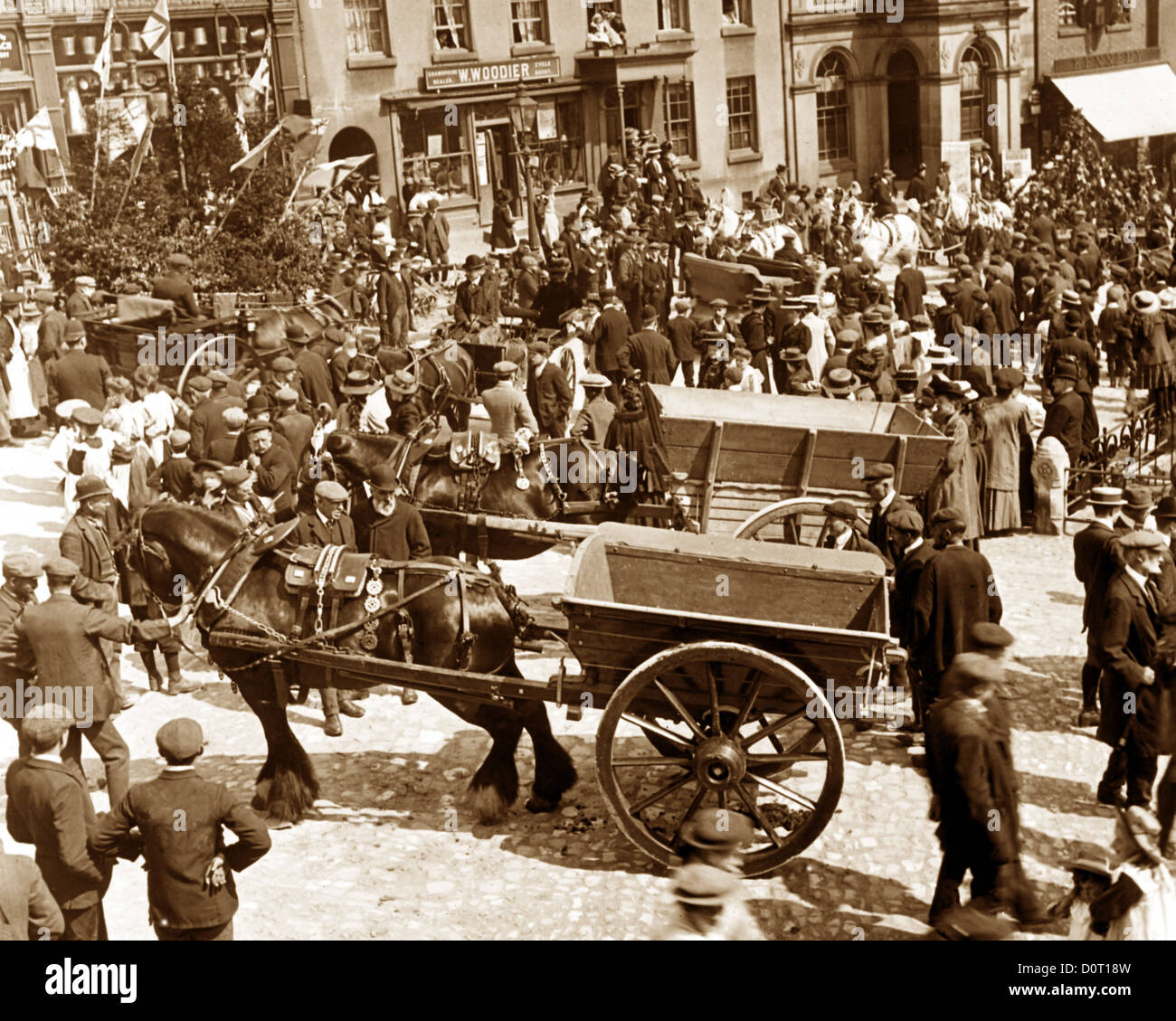 Ashbourne Market Day Edwardian period Stock Photo - Alamy