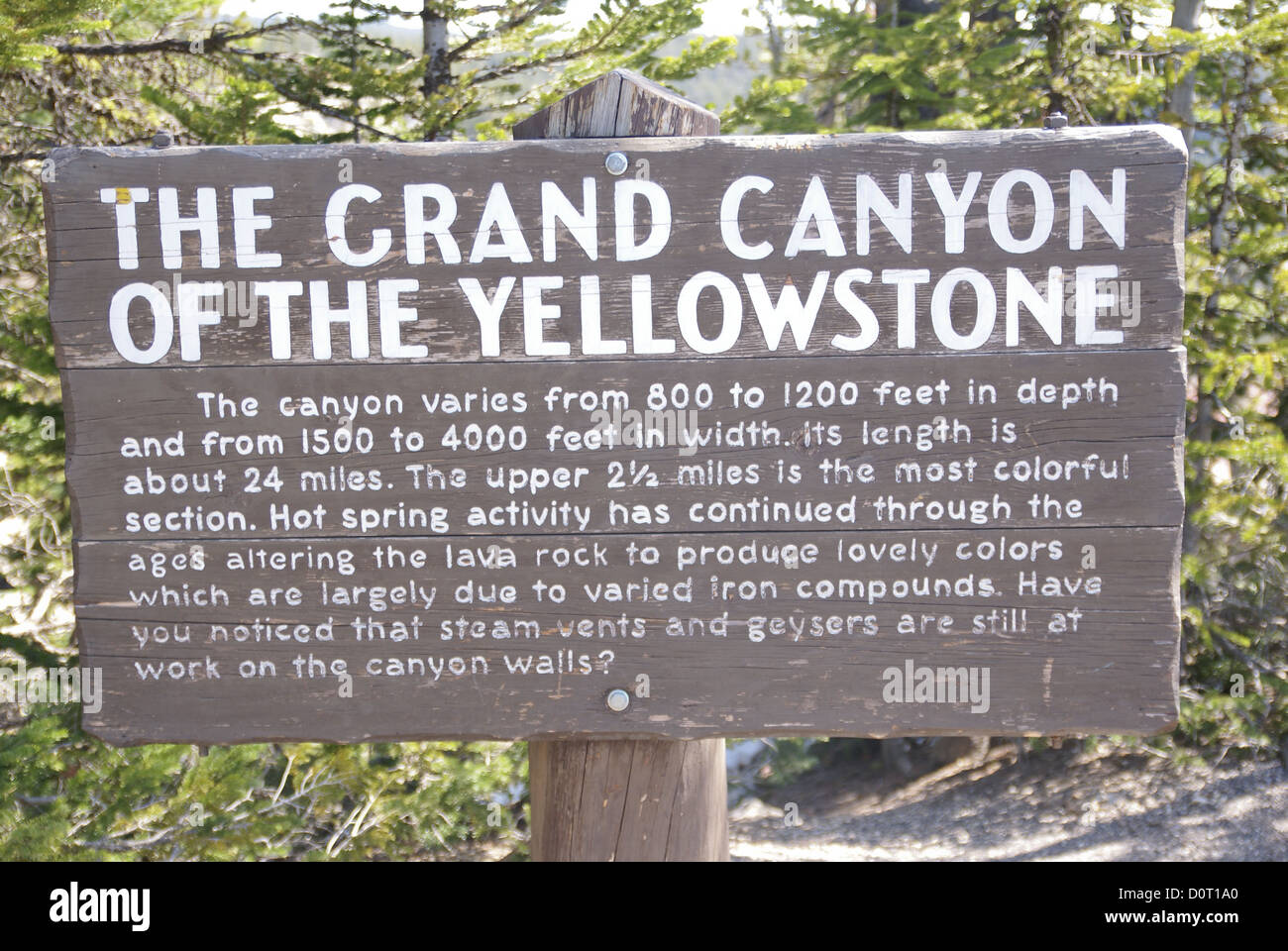 Grand Canyon of the Yellowstone Sign Stock Photo - Alamy