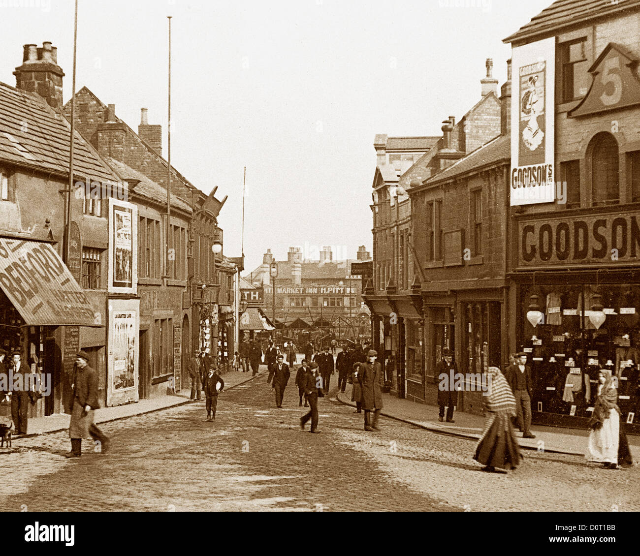 Queen Street Barnsley Edwardian period Stock Photo - Alamy