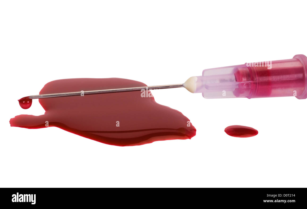 Blood with a syringe Stock Photo - Alamy