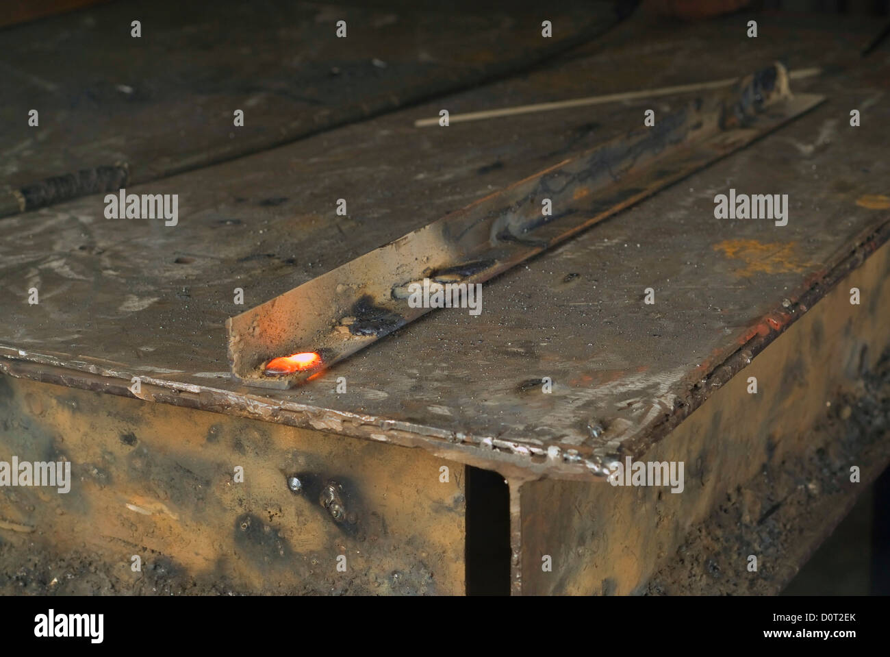 Red hot industrial welding metalwork Stock Photo - Alamy