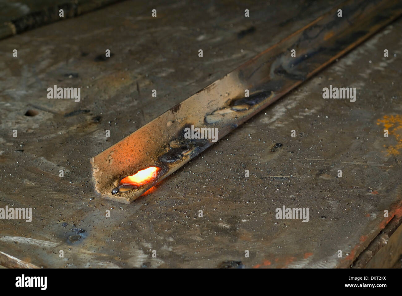 Red hot industrial welding metalwork Stock Photo - Alamy