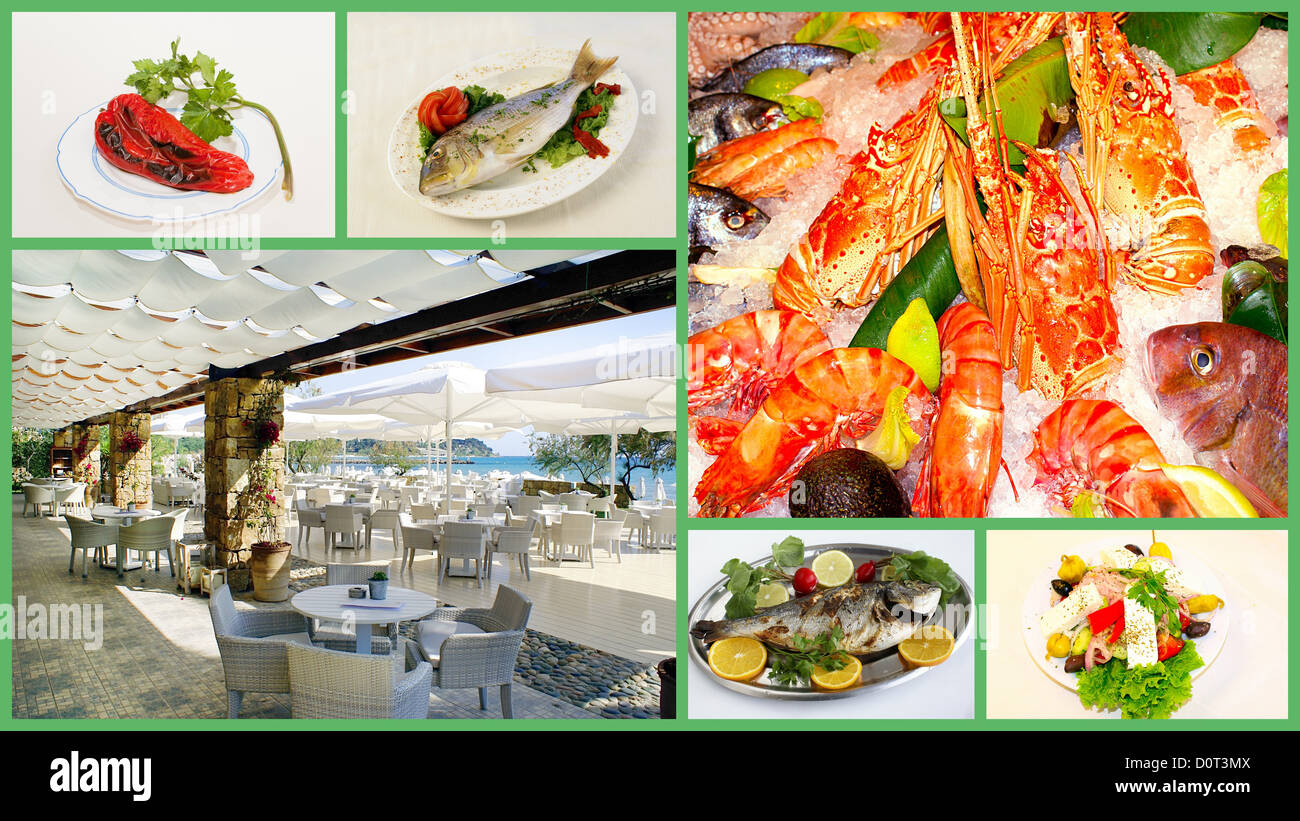 Collage of Greek traditional food Stock Photo - Alamy