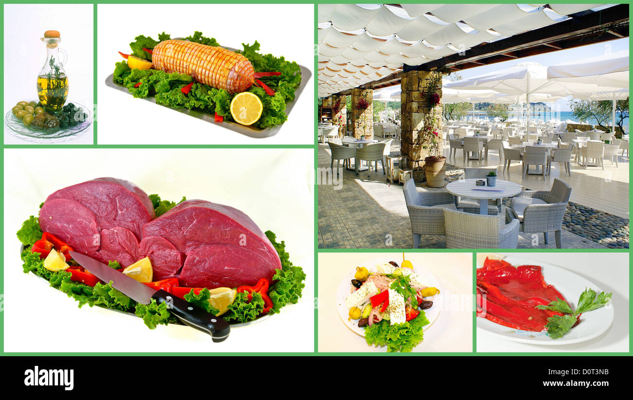 Collage of Greek traditional food Stock Photo - Alamy