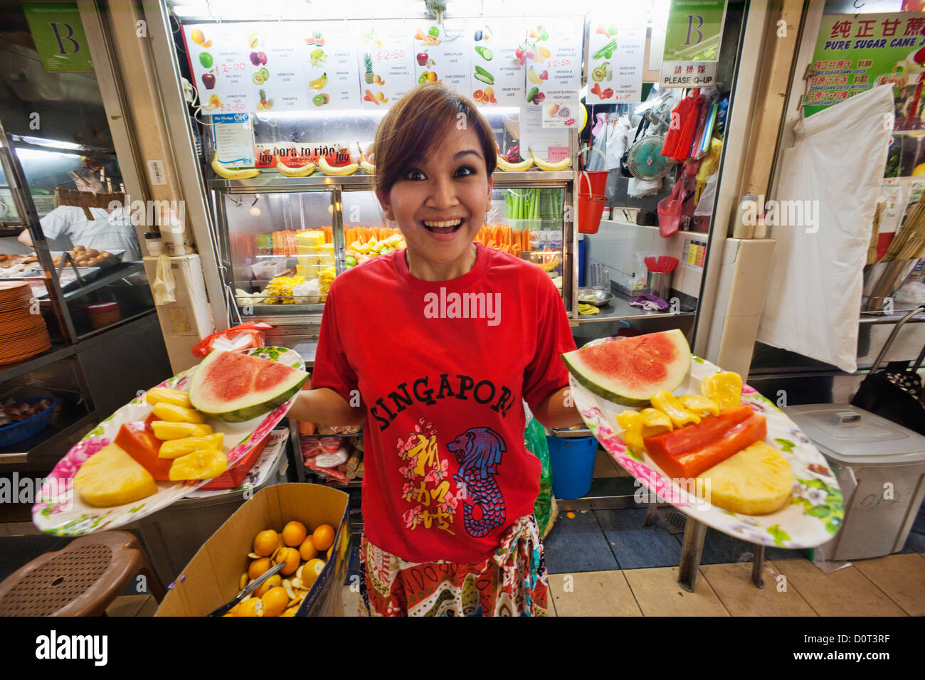Asia, Singapore, Singapore Hawker Center, Fruit, Fresh Fruit, Exotic ...