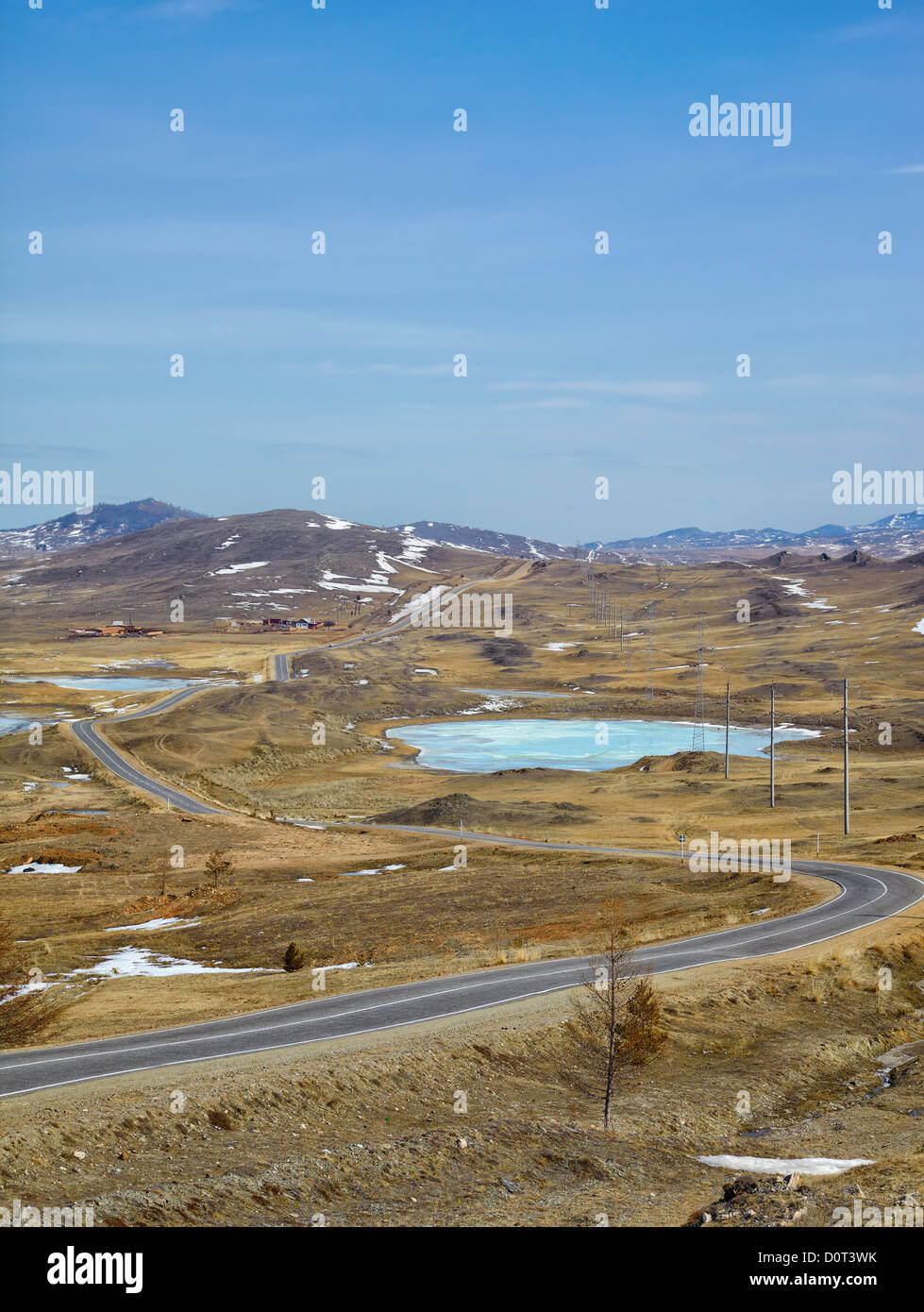 Road in Siberian landscape Stock Photo - Alamy