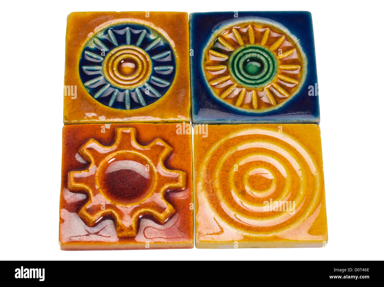 Close-up of assorted decorative tiles Stock Photo - Alamy