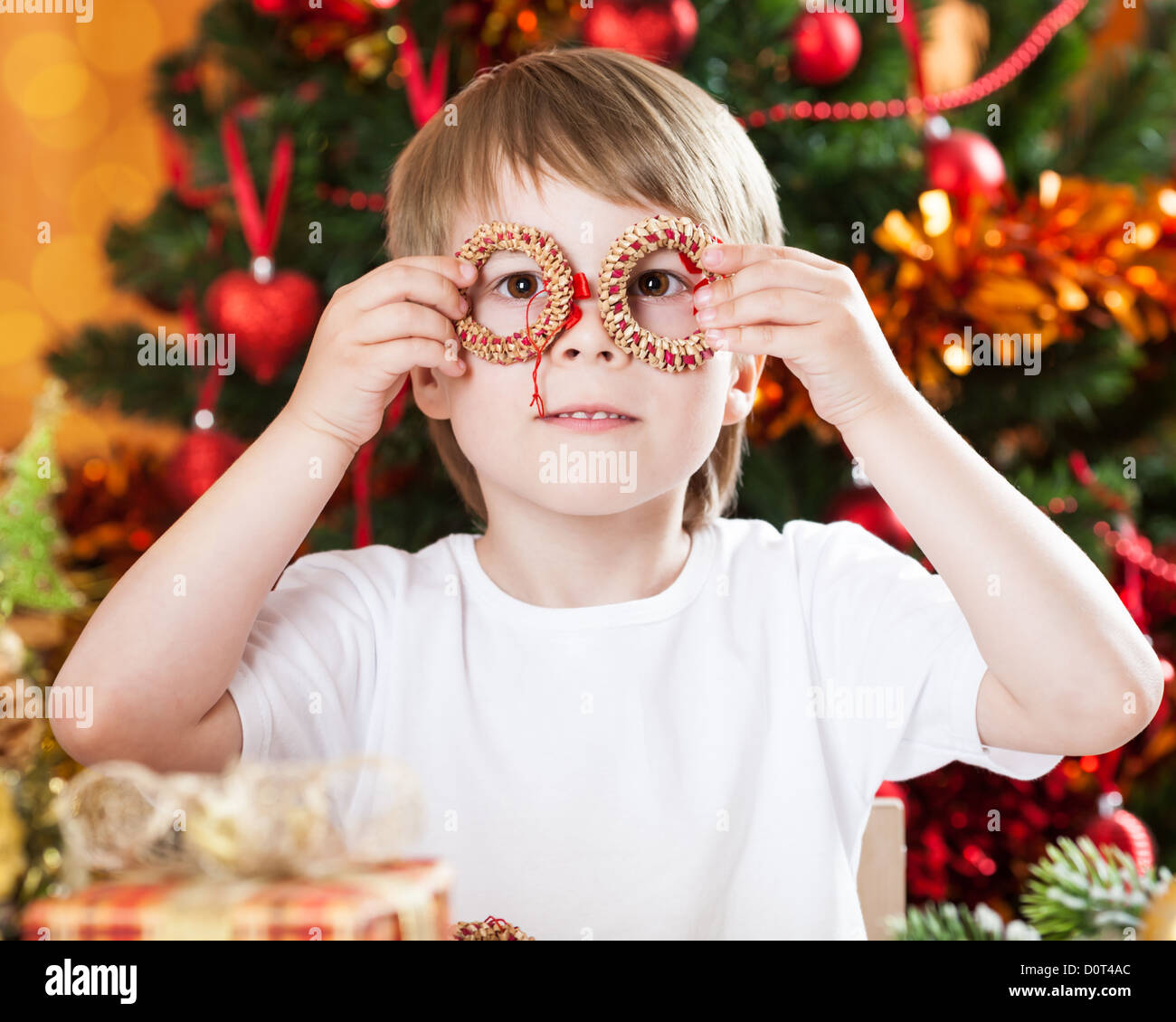 Boy having fun in Christmas Stock Photo - Alamy