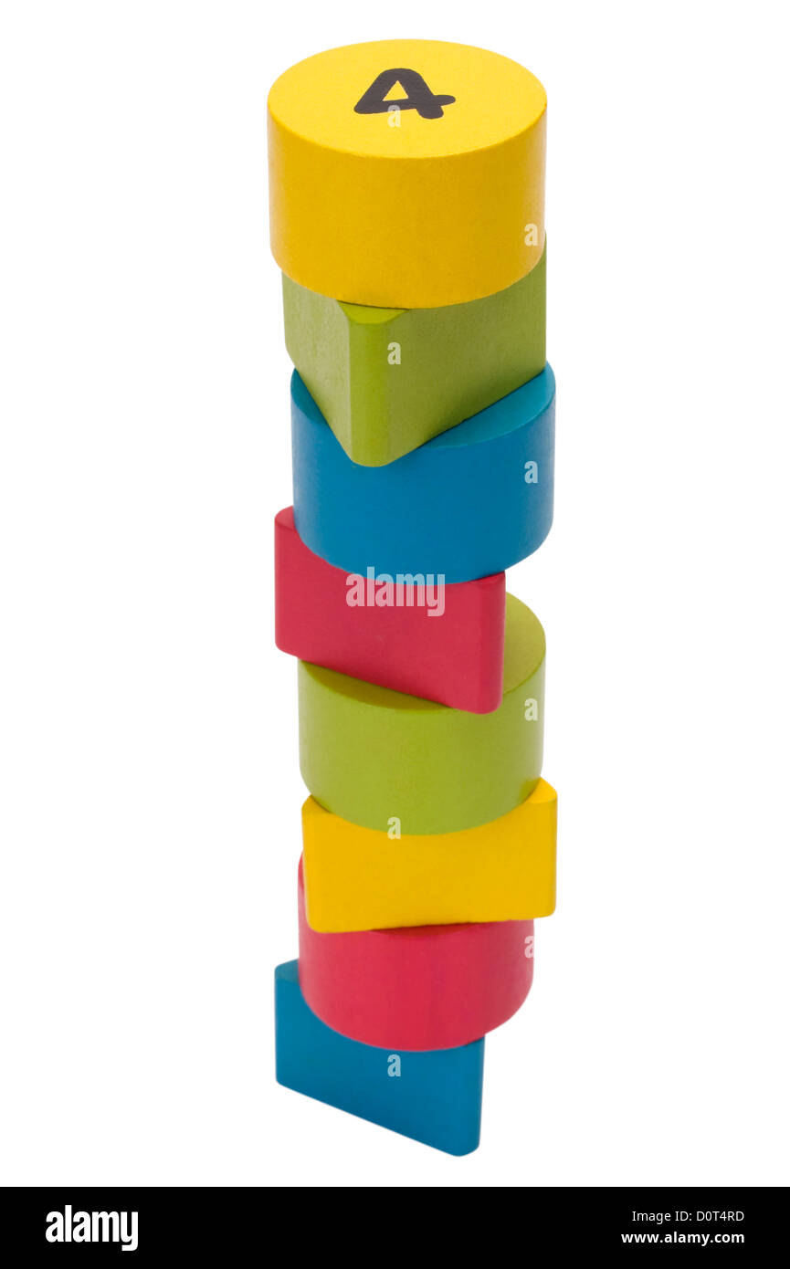 Close-up of stack of number blocks Stock Photo - Alamy