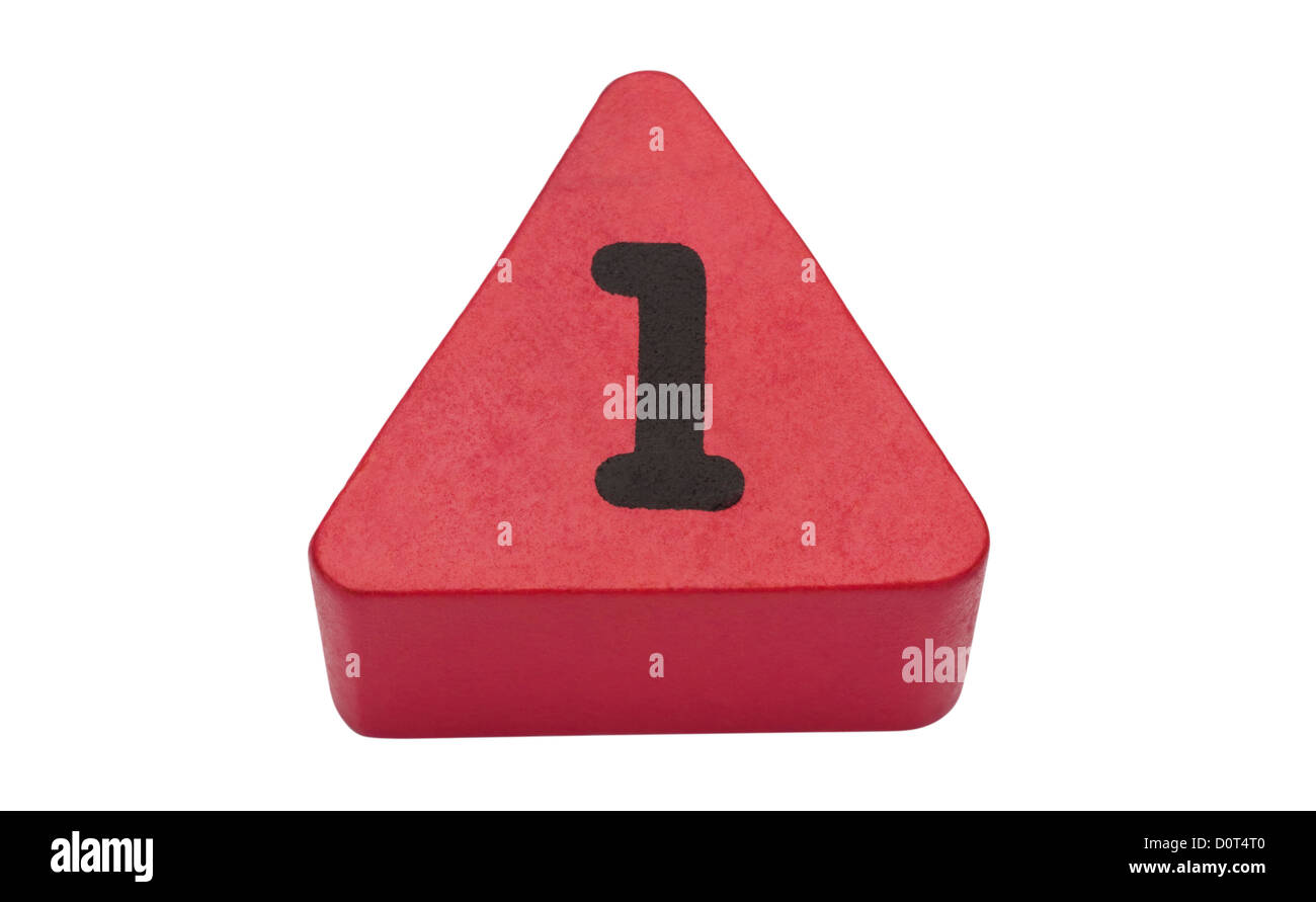 Number 1 in a triangular shape block Stock Photo - Alamy