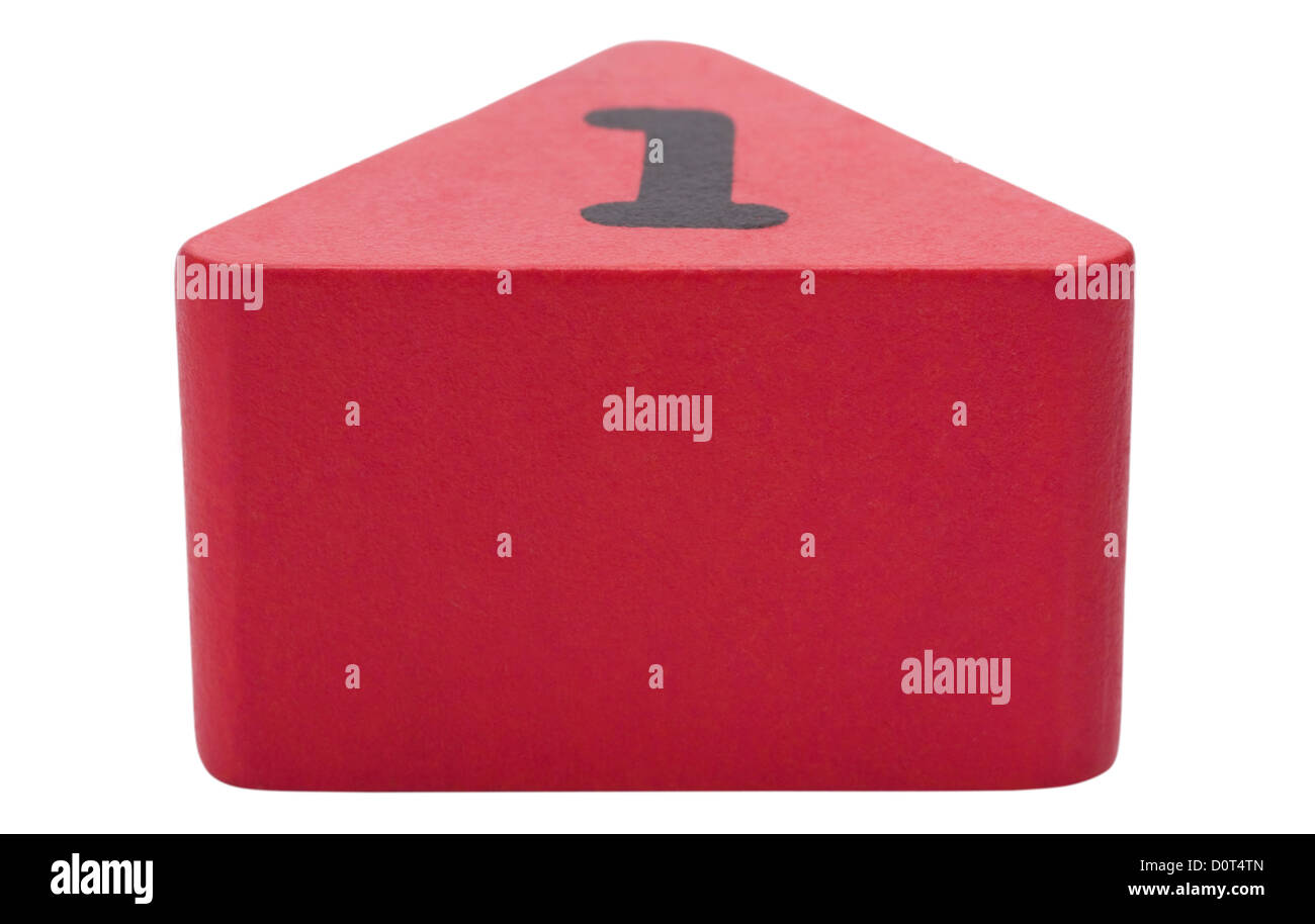 Number 1 in a triangular shape block Stock Photo - Alamy