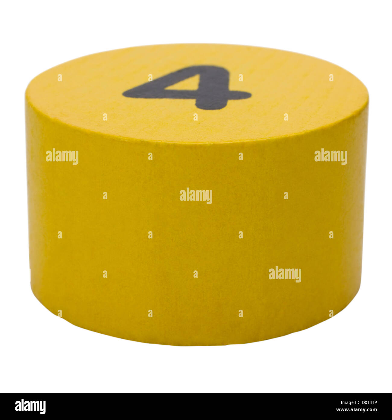 Number 4 in a circular shape block Stock Photo - Alamy