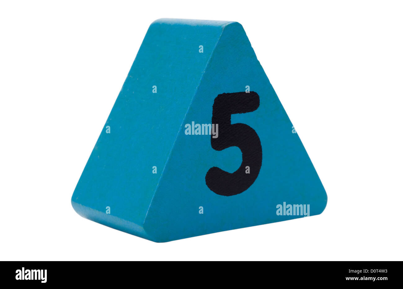 Number 5 in a triangular shape block Stock Photo - Alamy