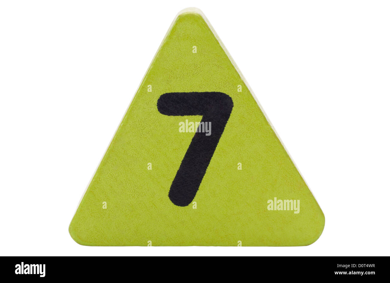 Number 7 in a triangular shape block Stock Photo - Alamy