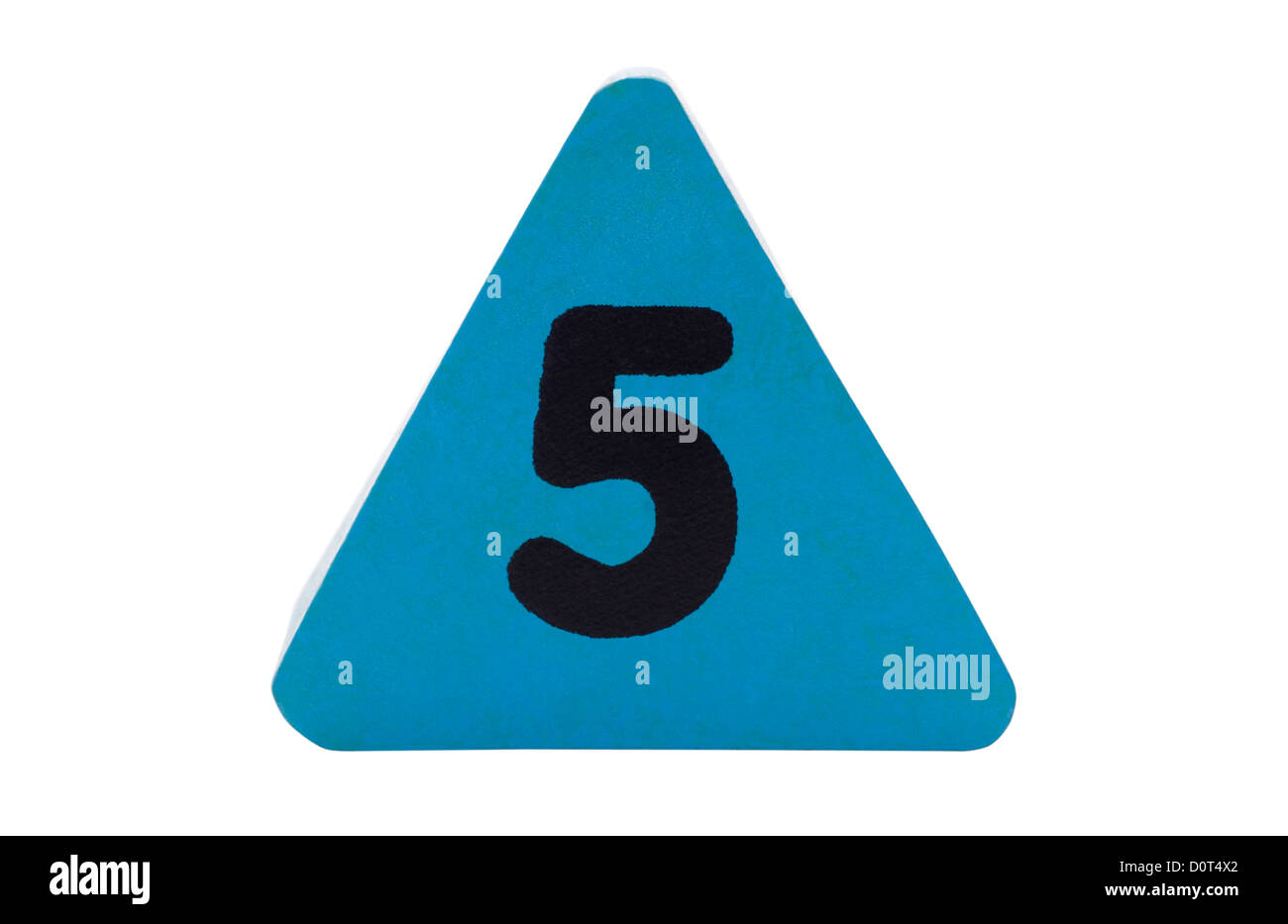 Number 5 in a triangular shape block Stock Photo - Alamy