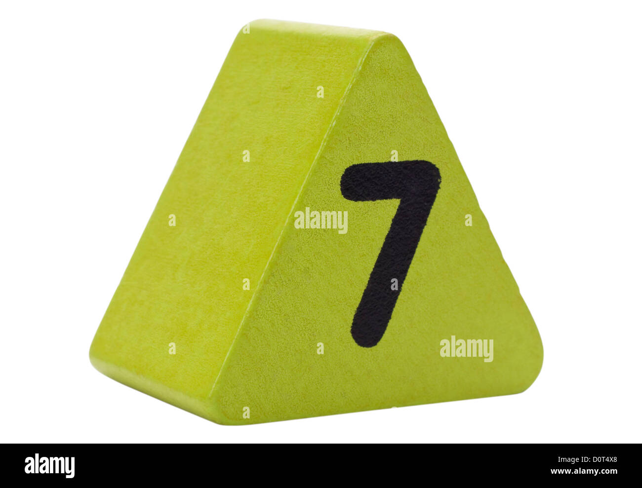 Number 7 in a triangular shape block Stock Photo - Alamy