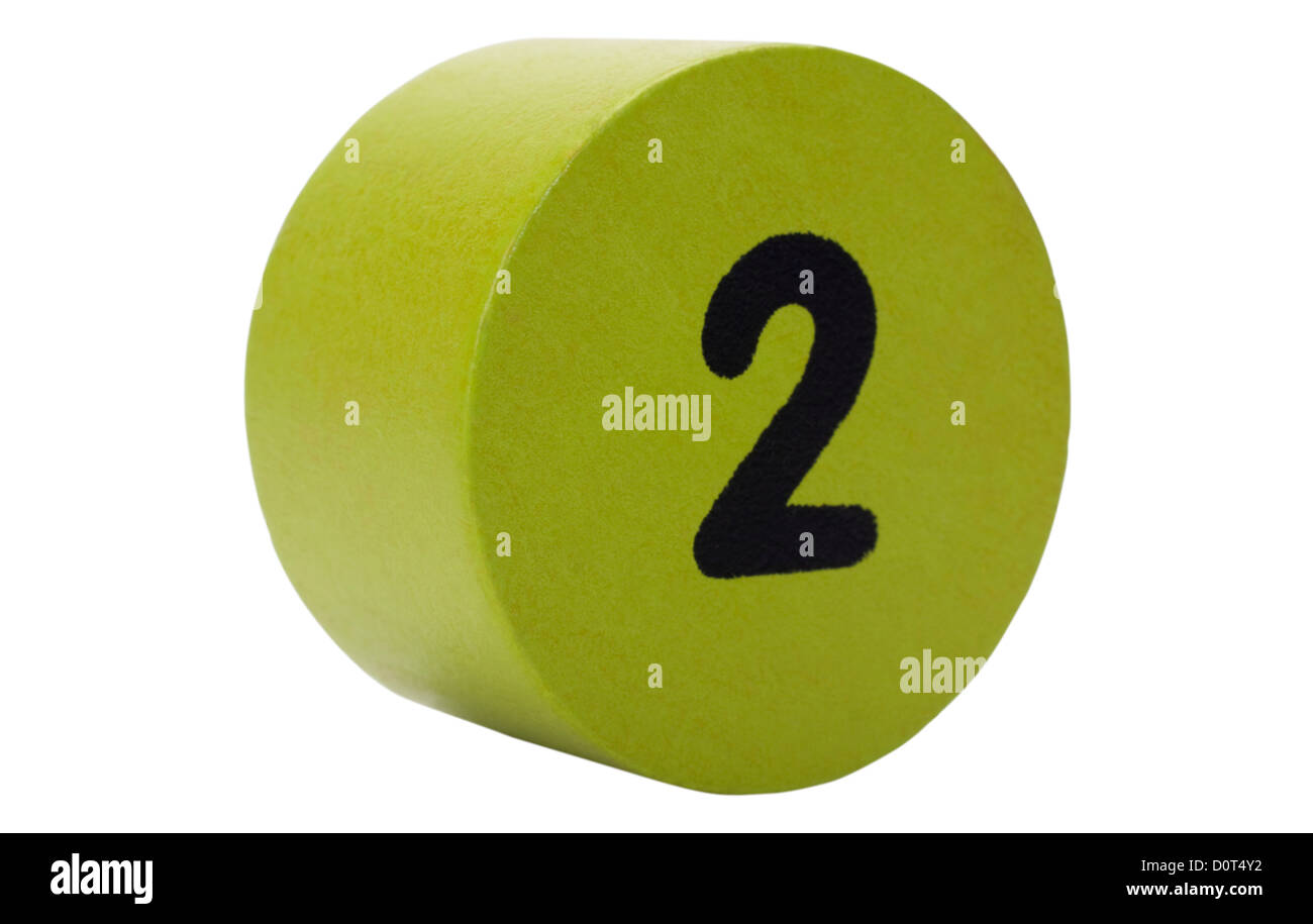 Number 2 in a circular shape block Stock Photo - Alamy