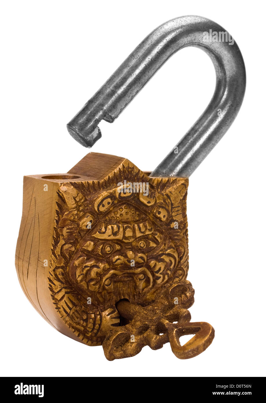 Close-up of a padlock with a key Stock Photo - Alamy