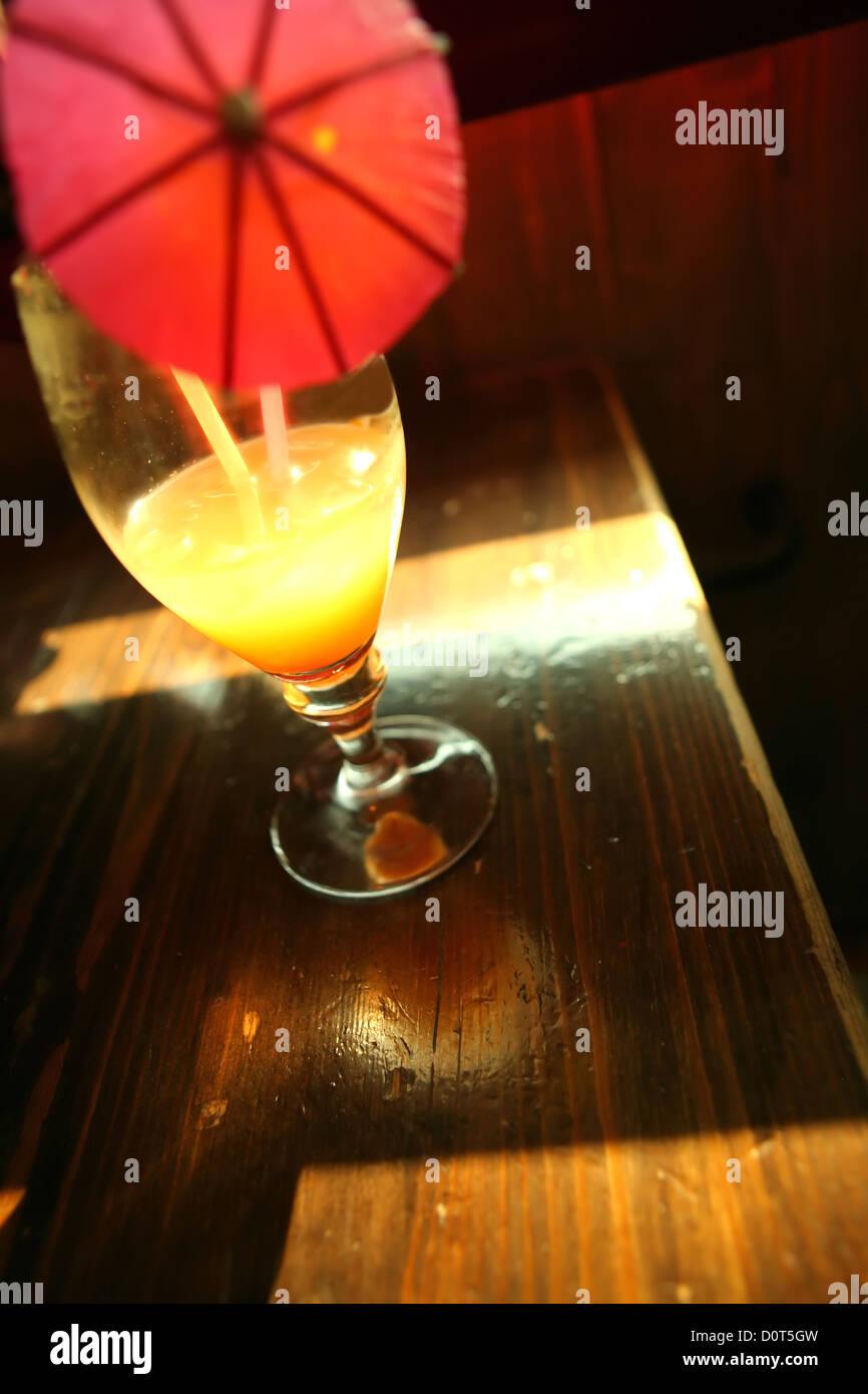 Luminous Yellow Drink Stock Photo - Alamy