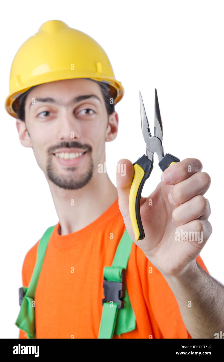 Repairman in coveralls in industrial concept Stock Photo - Alamy