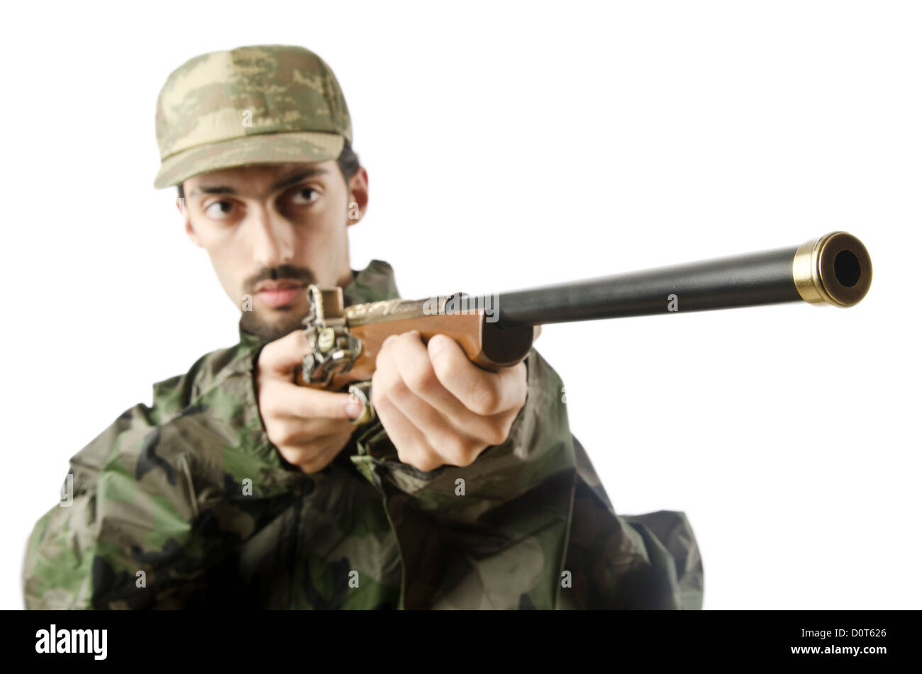 Soldier isolated on the white Stock Photo - Alamy