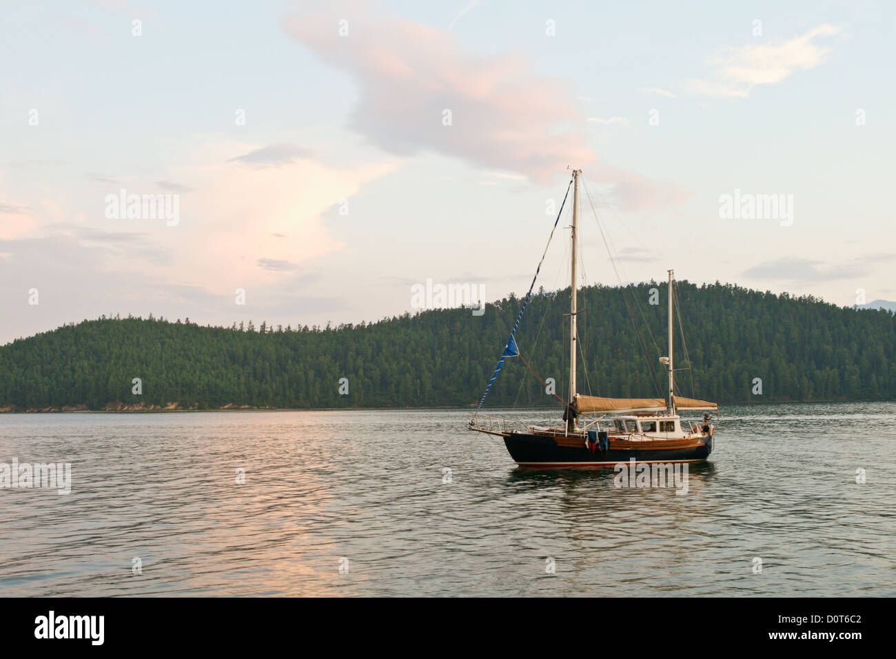 Beautiful sailing vessel in evening glow Stock Photo - Alamy