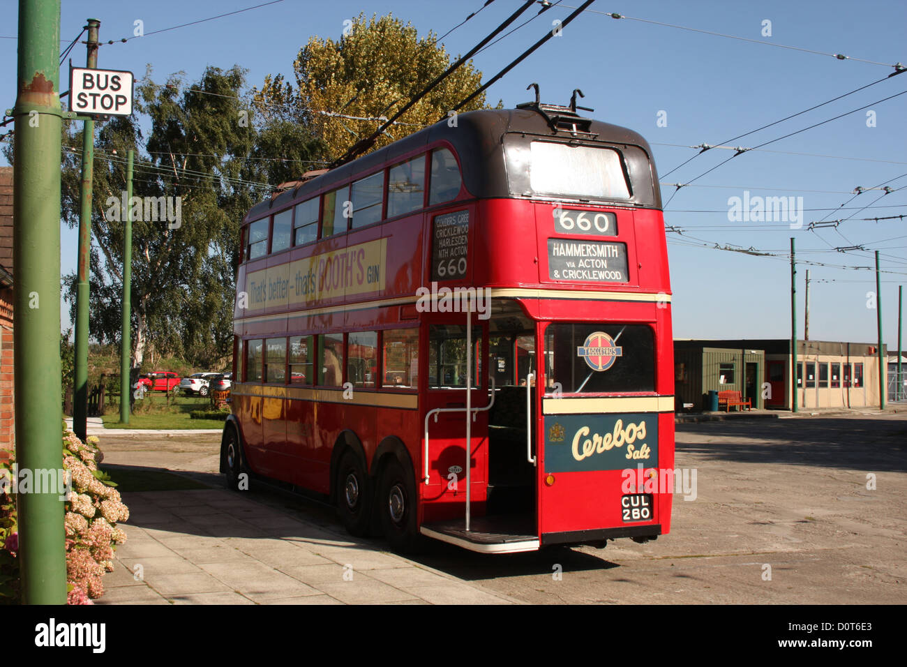 Red trolley bus hi-res stock photography and images - Alamy