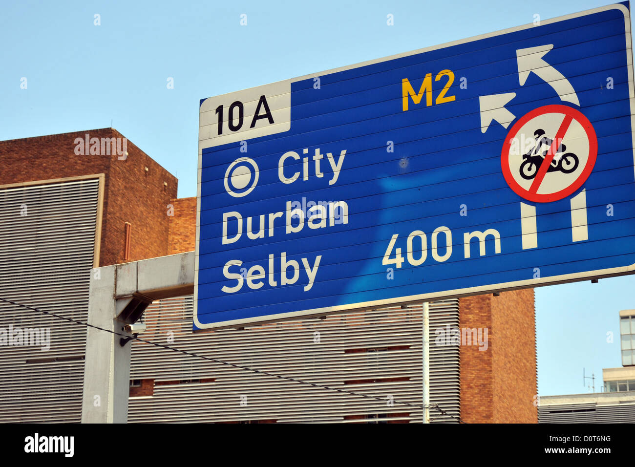 A motorway sign directing the way to Durban in South Africa Stock Photo ...