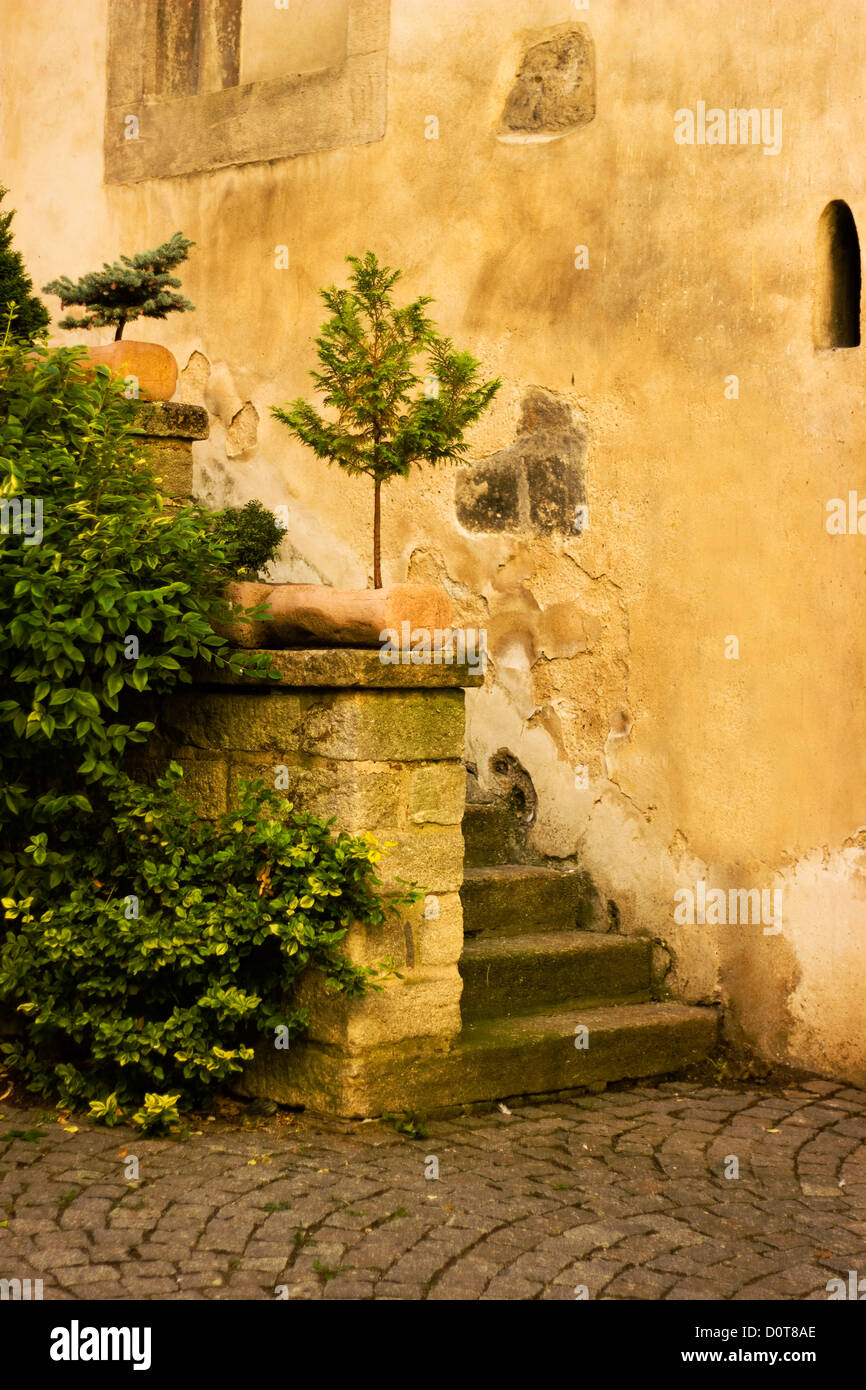 View of part of an old European house Stock Photo - Alamy