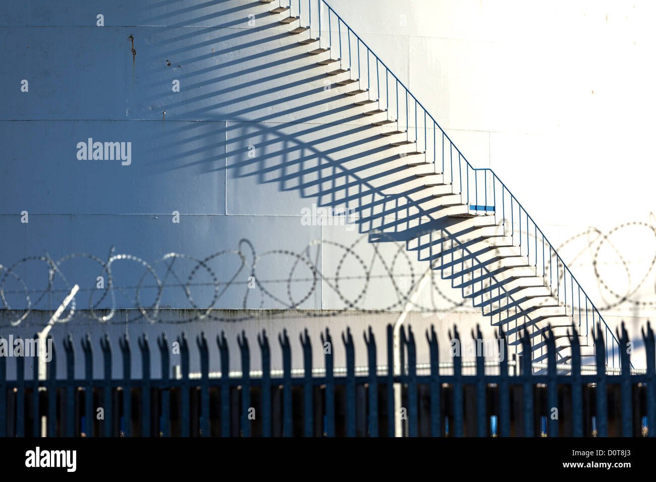 Strong Shadows Fall on Curved Structure Making Abstract Scene Stock ...