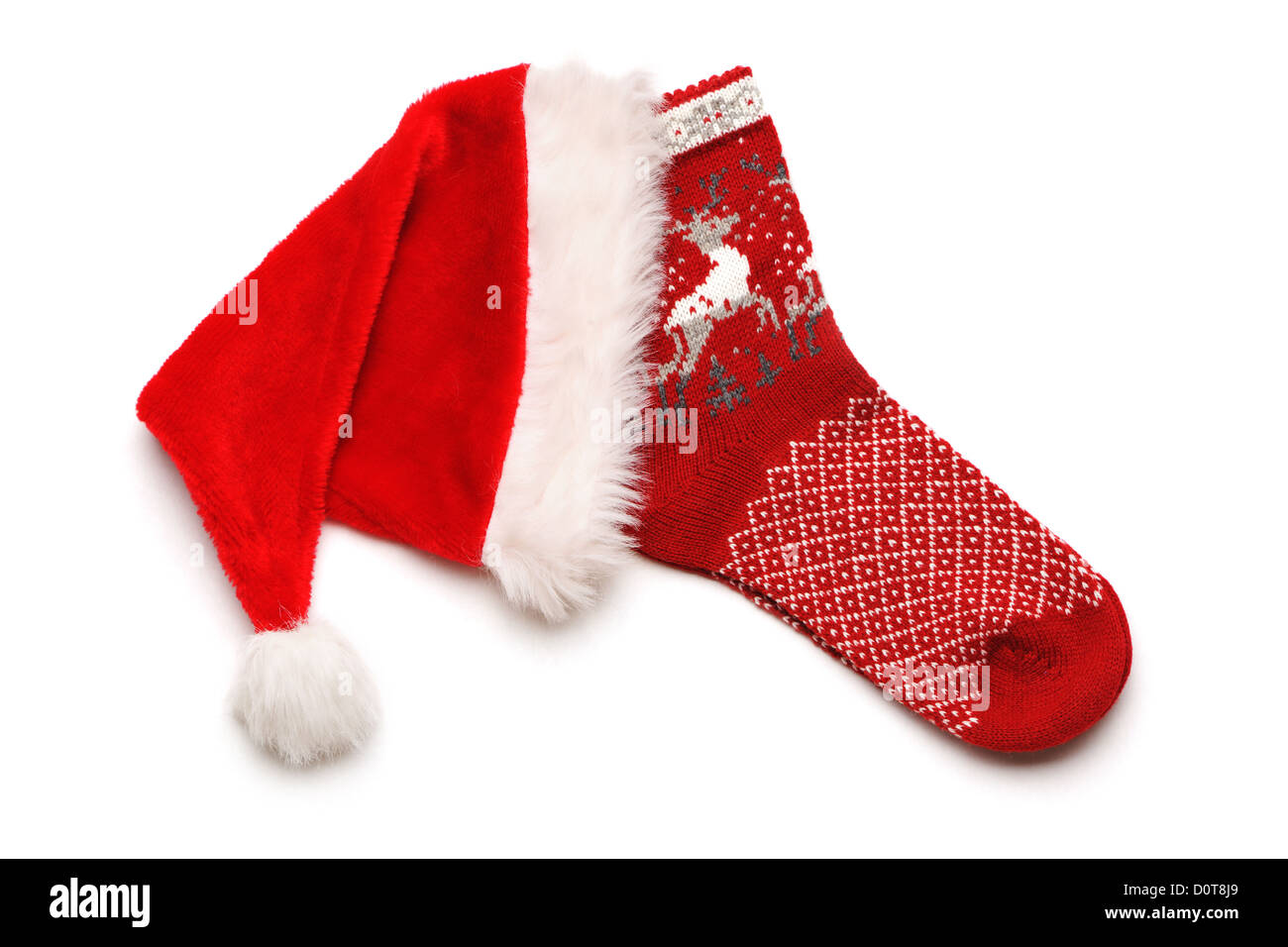 Christmas sock deer decoration Cut Out Stock Images & Pictures - Alamy