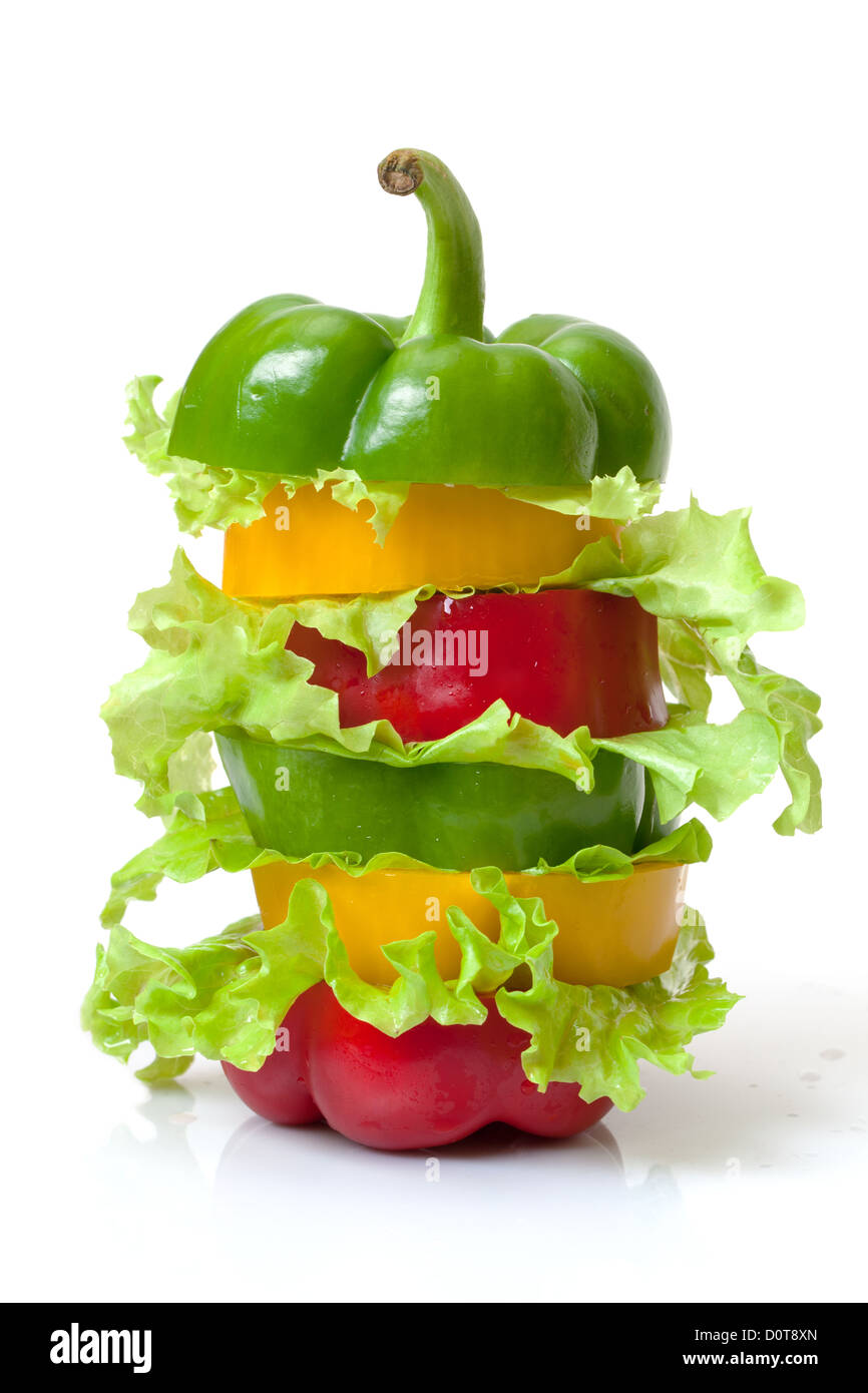 Mixed Bell Pepper with Lettuce Stock Photo - Alamy