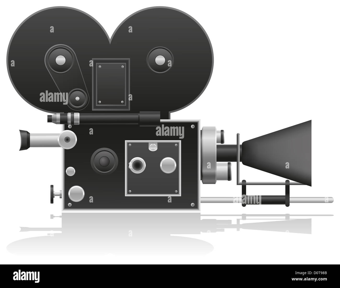 old movie camera illustration isolated on white background Stock Photo ...