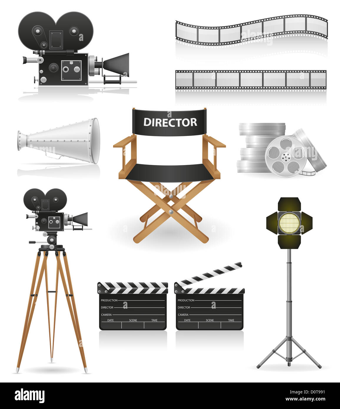 set icons cinematography cinema and movie illustration isolated on ...