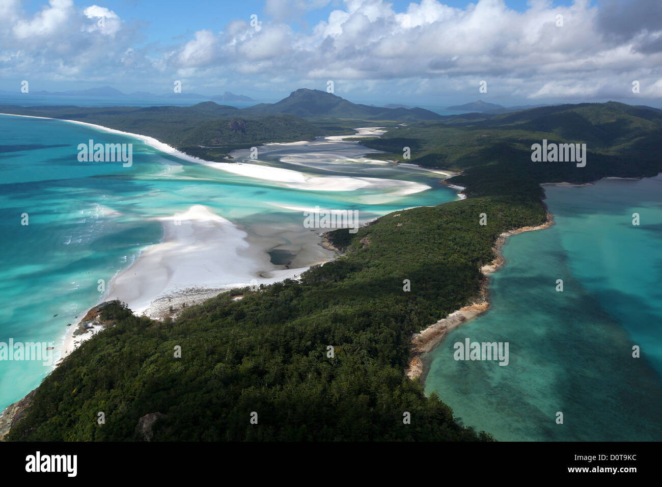 Hill Inlet, estuary, low, ebb, tide, sand bank, snow-white, Whitehaven ...