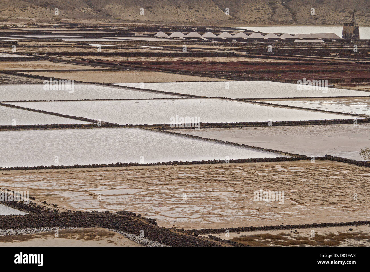Spain Lanzaroti Salt Pans Stock Photo - Alamy