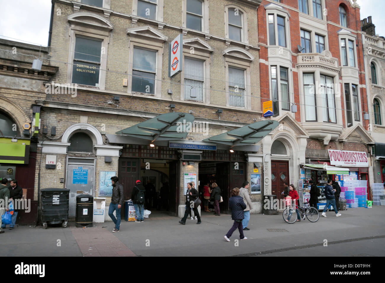 Entrance to Whitechapel Station on the London Underground in the City ...