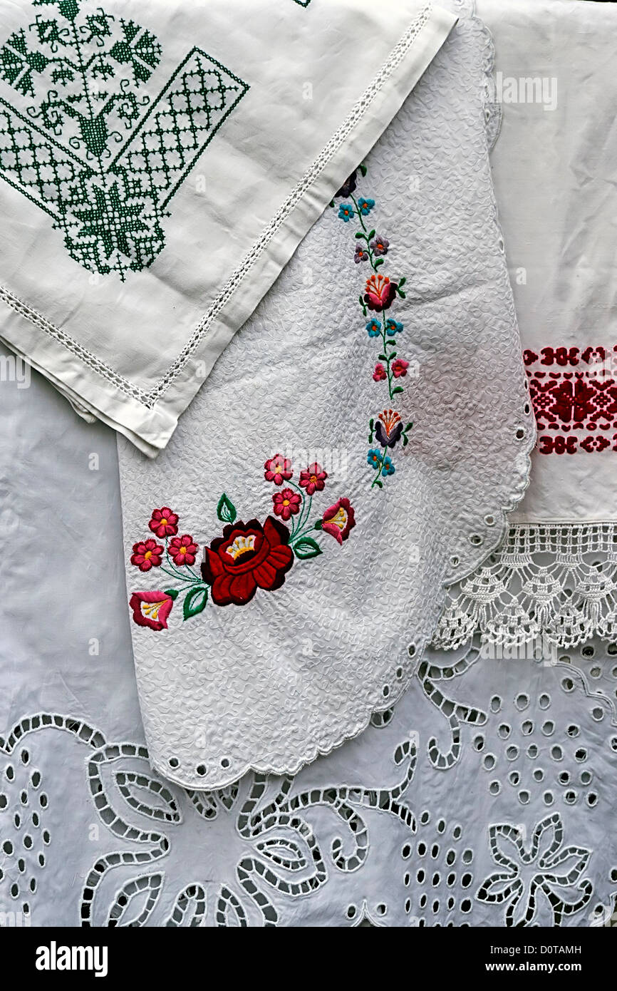 Materials and embroidered Romanian traditional port specific Stock ...