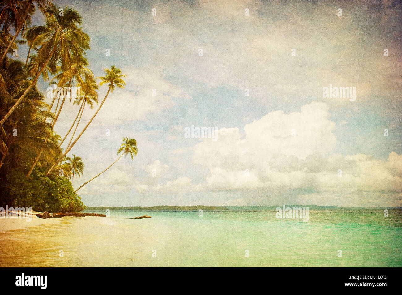 grunge image of tropical beach Stock Photo - Alamy