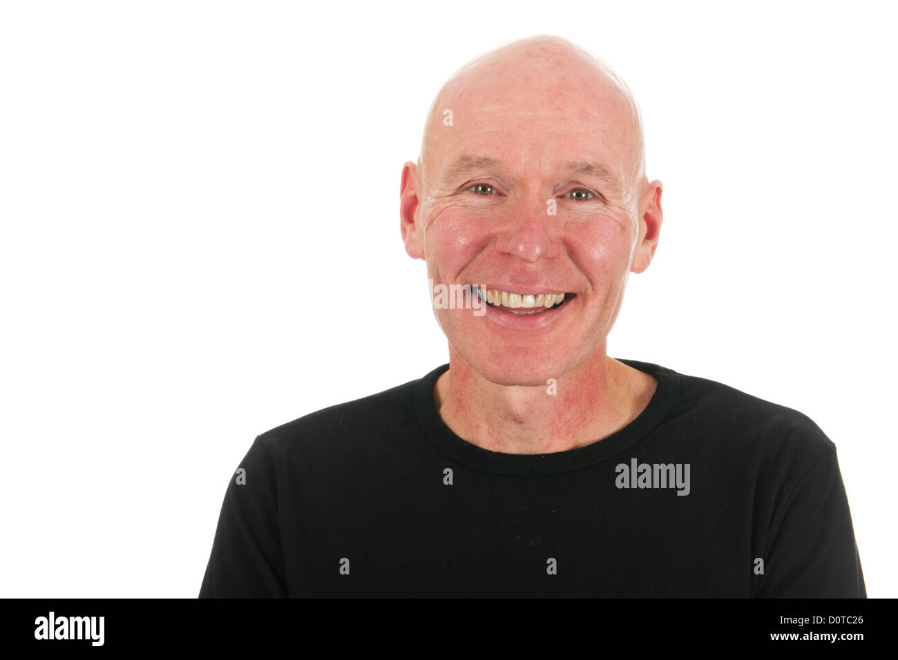 adult bald man smiling in studio Stock Photo - Alamy