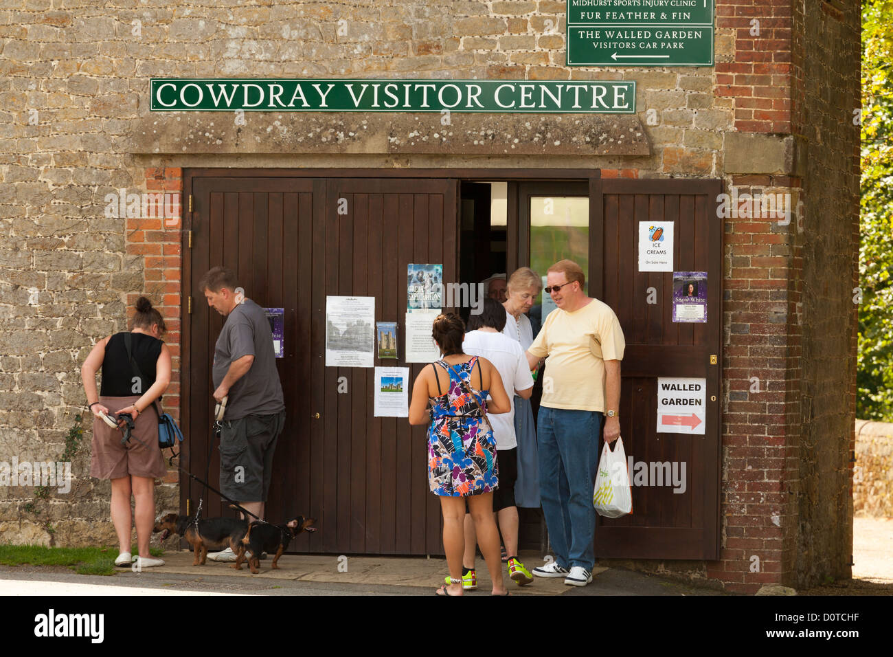 visitors outside the Cowdray Park Visitor centre in Midhurst Stock ...