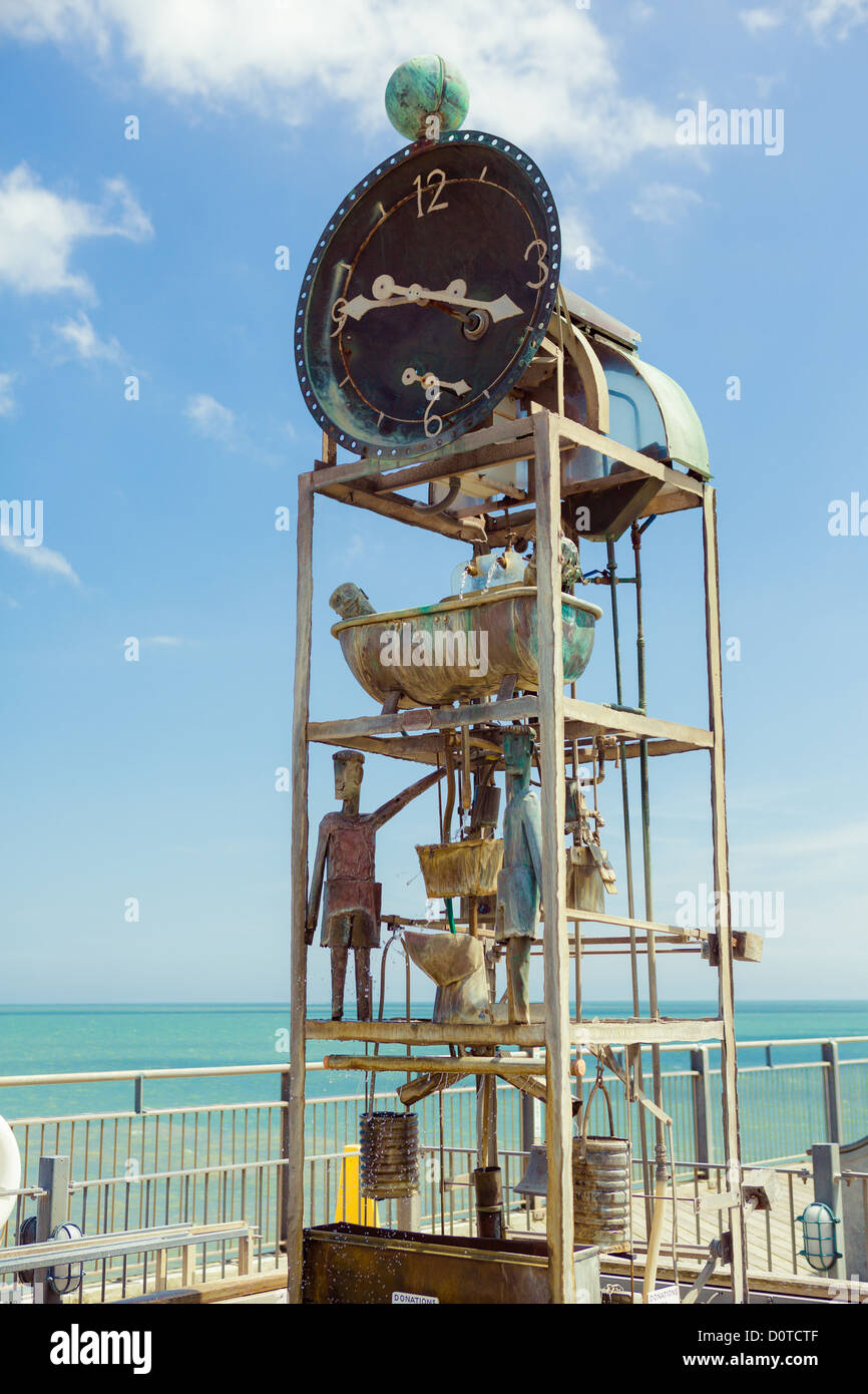 Southwold Pier water clock by Tim Hunkin, Southwold, Suffolk, UK Stock ...