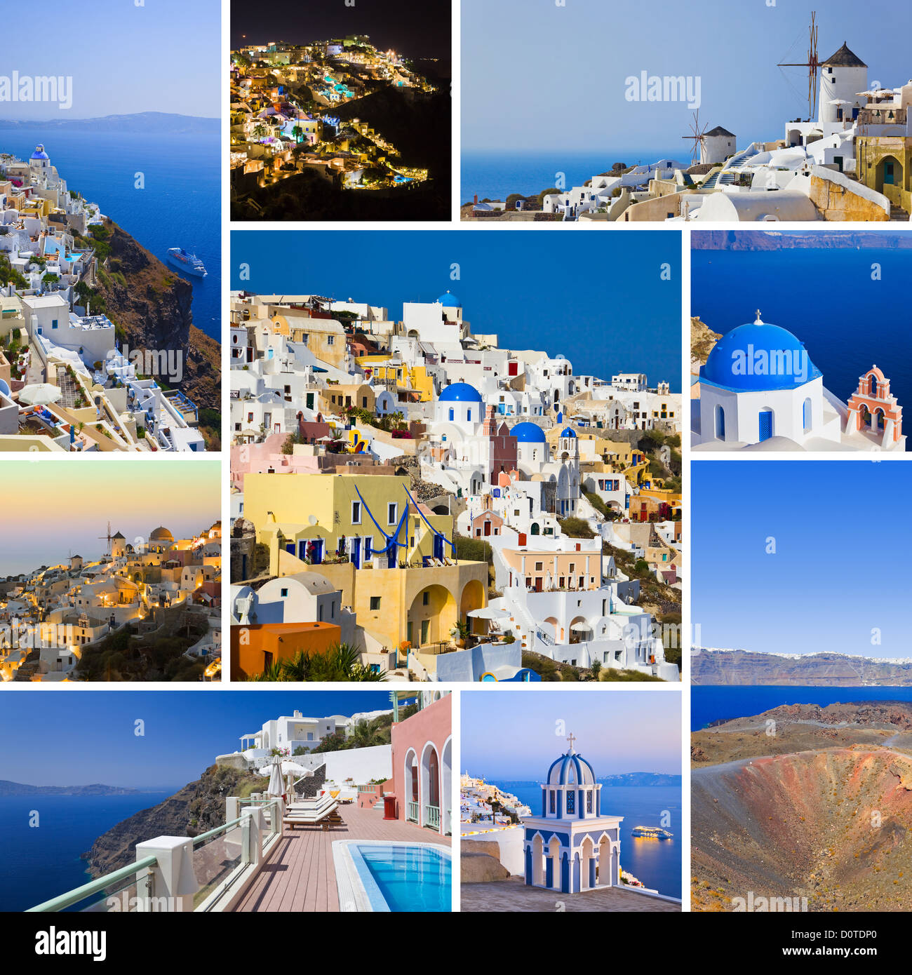 Collage of Santorini (Greece) images Stock Photo - Alamy