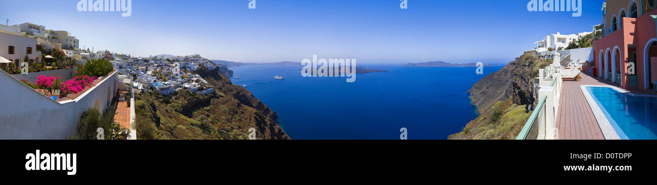 Santorini panorama - Greece Stock Photo - Alamy