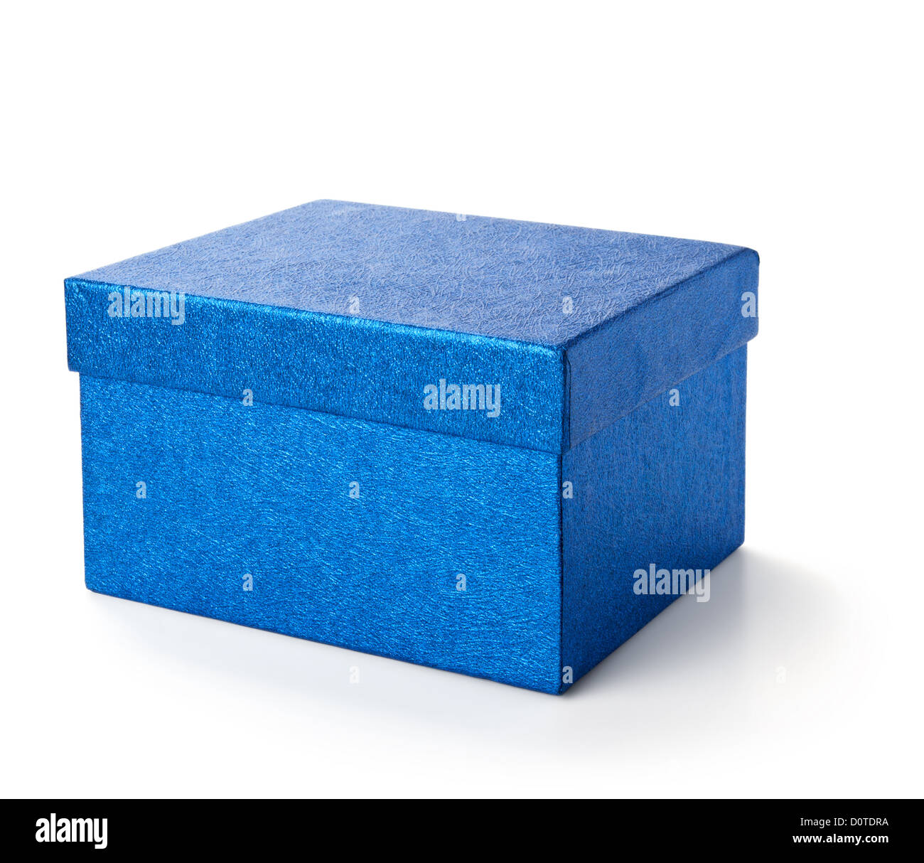 blue shiny gift box isolated on white background Stock Photo - Alamy